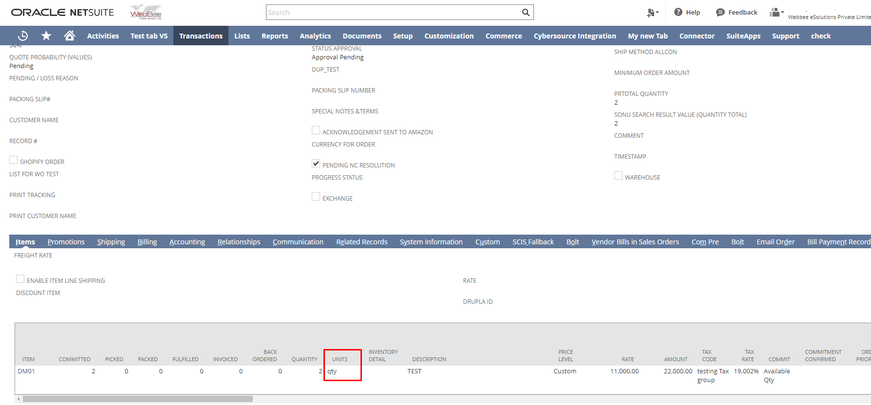 How to the let the Unit of Measure pass through to NetSuite on Line Item using Robust NetSuite ...