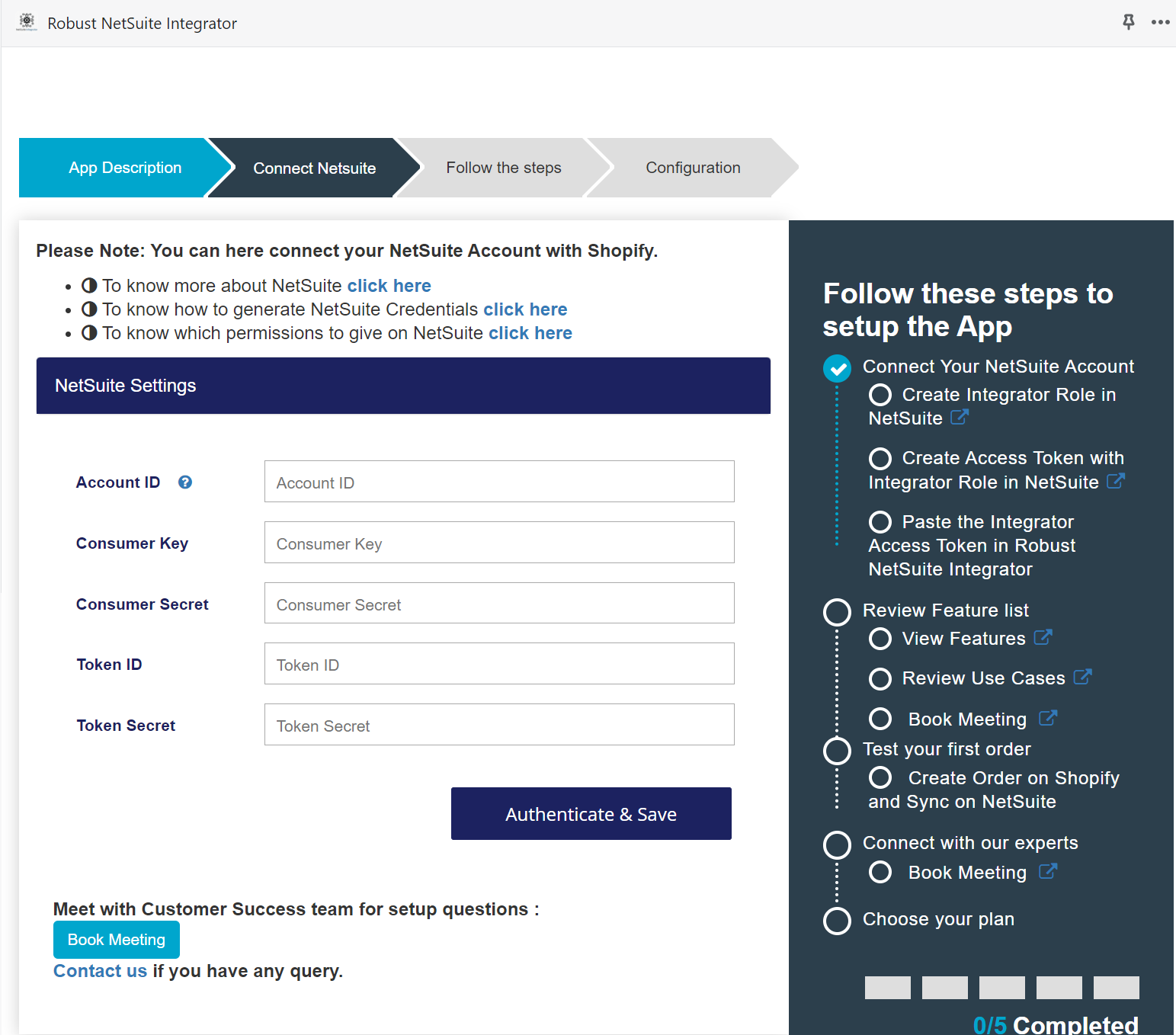 Robust NetSuite Integrator: Step-by-Step Onboarding Overview